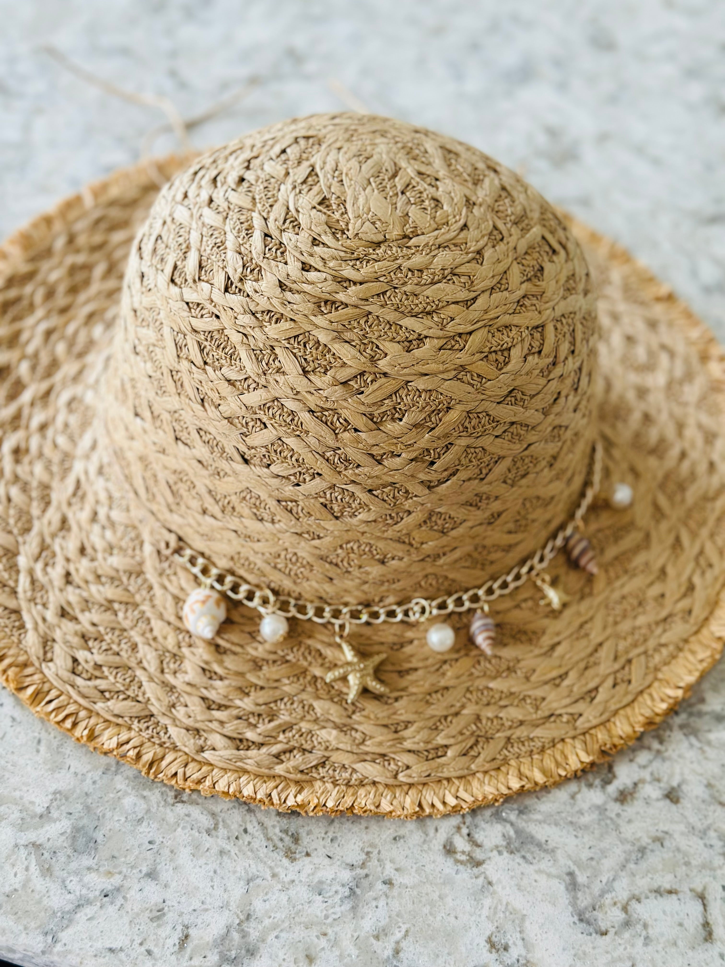 Straw Sunhat with Charms - Palmaira Sandals Menorcan Avarcas